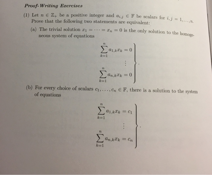 Solved Proof-Writing Exercises Let n epsilon Z_+ be a | Chegg.com