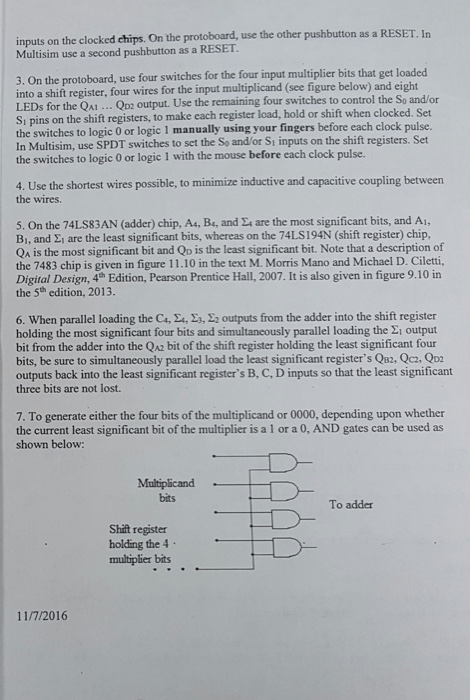 Solved "ADD-AND SHIFT" BINARY MULTIPLIER (manual) Design a | Chegg.com