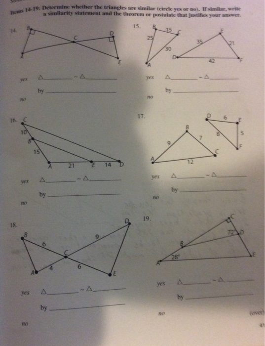 Solved 猛49: Determine whether the triangles are similar | Chegg.com