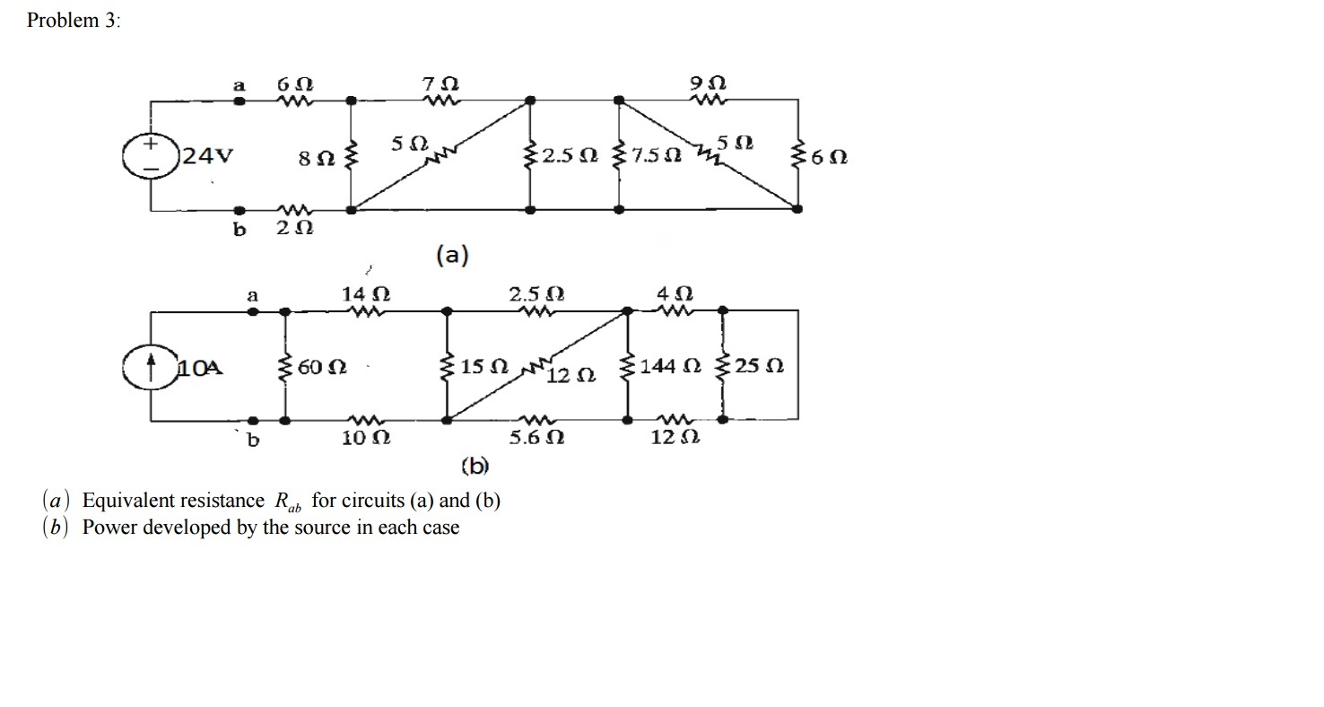 Solved (a) Equivalent resistance R_eq (b) Power developed | Chegg.com