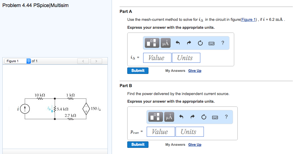 Solved Problem 4.44 PSpice Multisim Part A Use the | Chegg.com