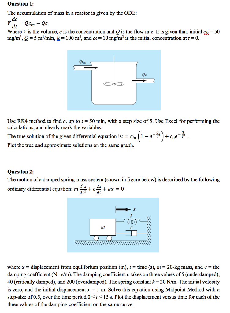 Solved The accumulation of mass in a reactor is given by the | Chegg.com