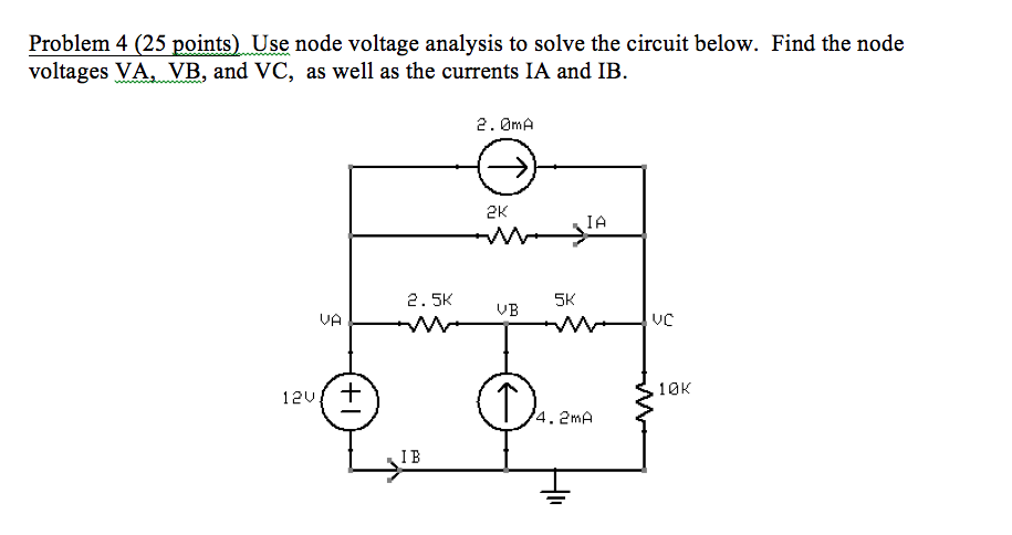 Solved Use node voltage analysis to solve the circuit below. | Chegg.com
