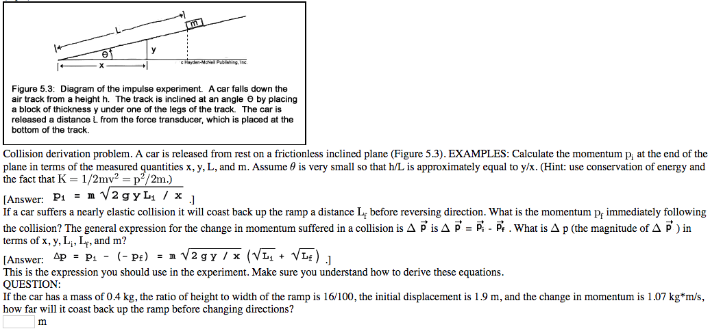 Solved Collision derivation problem. A car is released from | Chegg.com