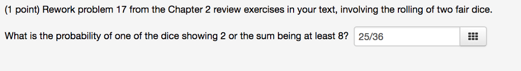 Solved (1 point) Rework problem 17 from the Chapter 2 review | Chegg.com