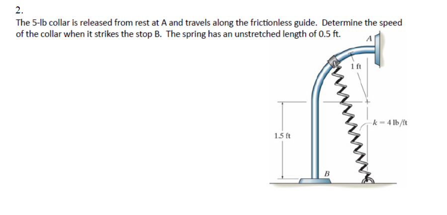 Solved The 5-lb collar is released from the rest at A and | Chegg.com