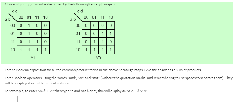 Solved A Two Output Logic Circuit Is Described By The