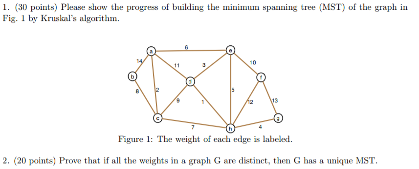 Solved 1. (30 points) Please show the progress of building | Chegg.com