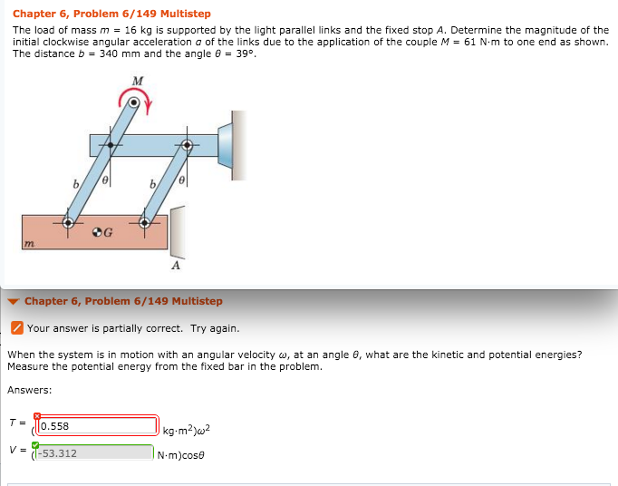 Solved The load of mass m = 16 kg is supported by the light | Chegg.com
