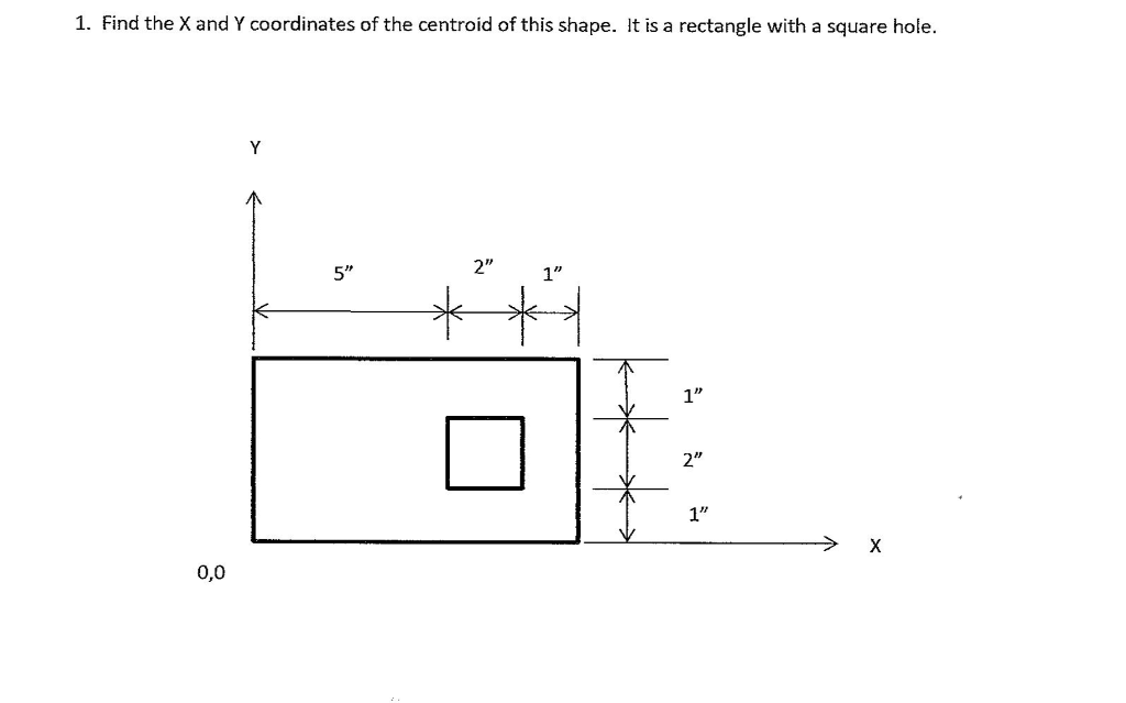 Solved 1. Find the X and Y coordinates of the centroid of | Chegg.com