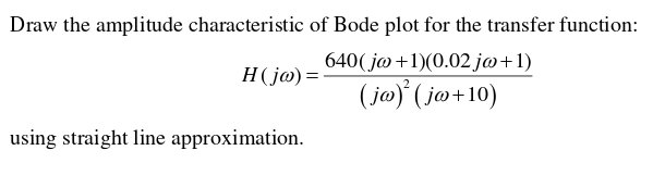Solved Draw the amplitude characteristic of Bode plot for | Chegg.com