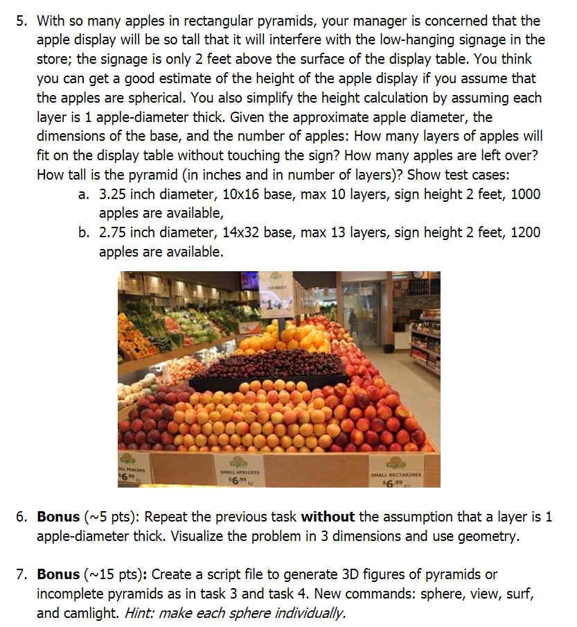 Solved 5. With so many apples in rectangular pyramids, your | Chegg.com