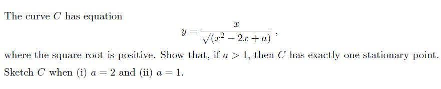 Solved The curve C has equation where the square root is | Chegg.com