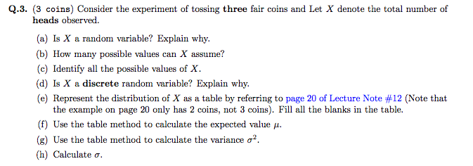 Solved Consider the experiment of tossing three fair coins | Chegg.com