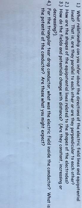 Solved 1.) What relationship can you infer about the | Chegg.com