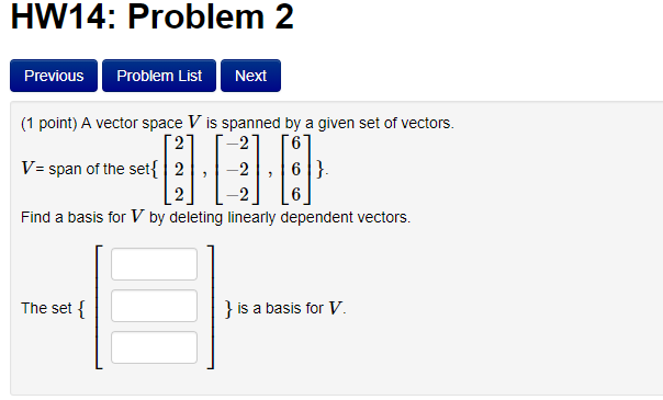 Solved HW14: Problem 2 Previous Problem List Next (1 point) | Chegg.com