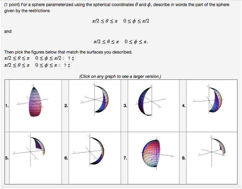 Solved 1 Point For A Sphere Parameterized Using The