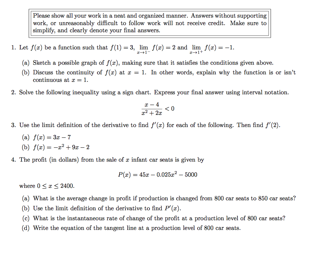 Solved Let Fx Be A Function Such That F1 3 Limx 8096