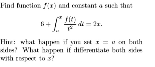 Solved Find function f(x) and constant a such that 6+ x a | Chegg.com Solved Find function f(x) and constant a such that 6+ x a | Chegg.com