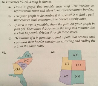 Solved In Exercises 59-60, a map is shown. graph that models | Chegg.com