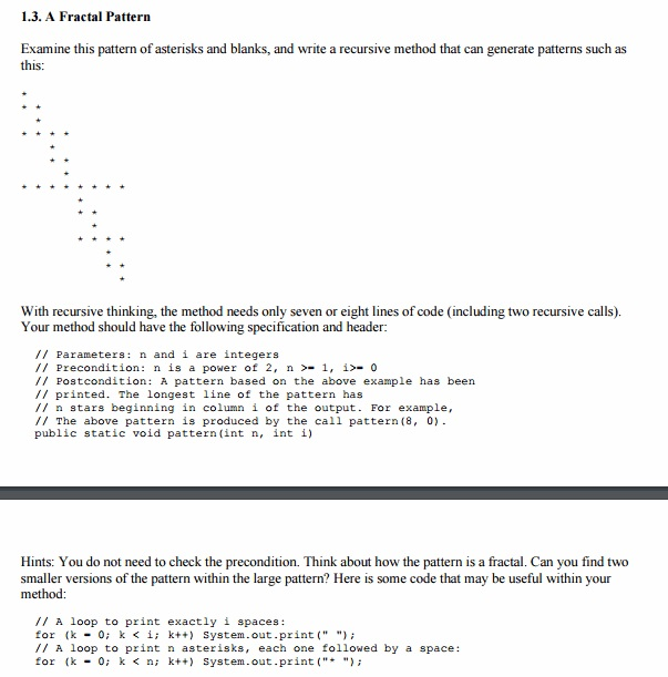 Solved Examine this pattern of asterisks and blanks, and | Chegg.com
