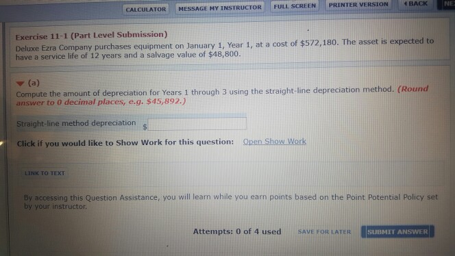 Solved VERSION t BACK CALCULATOR MESSAGE MY INSTRUCTOR FULL | Chegg.com