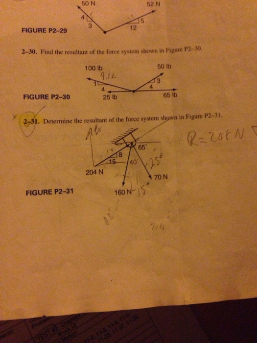 Solved 2-31 Determine the resultant of the force system | Chegg.com