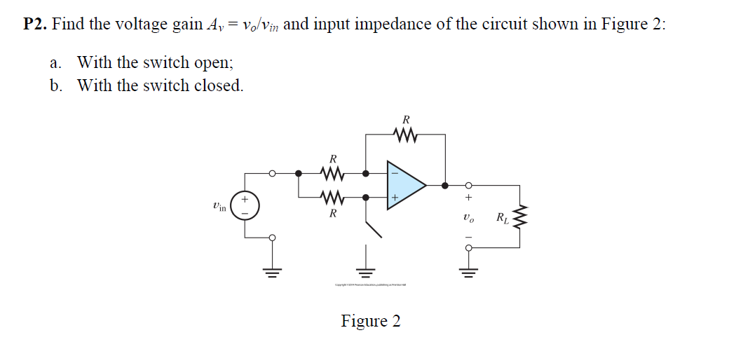Solved Find the voltage gain A epsilon = v0/vin and input | Chegg.com