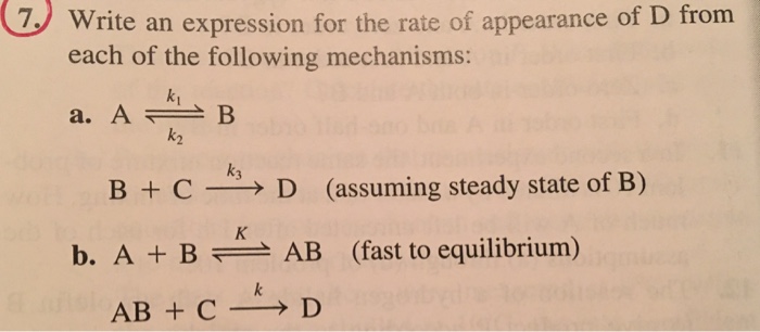 Solved Write an expression for the rate of appearance of D | Chegg.com