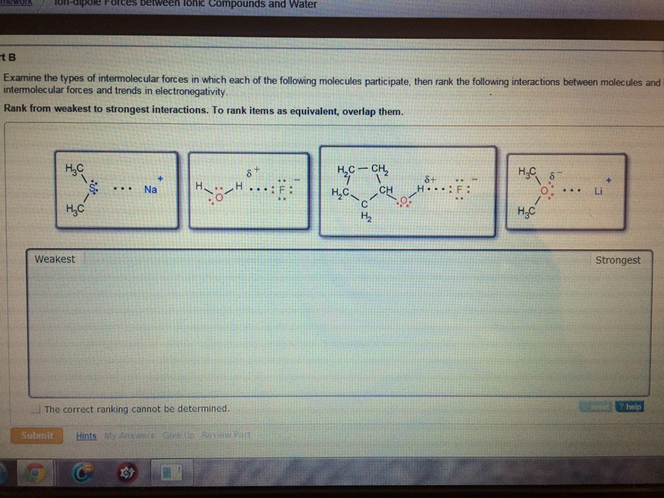 Solved Examine the types of intermolecular forces in which | Chegg.com