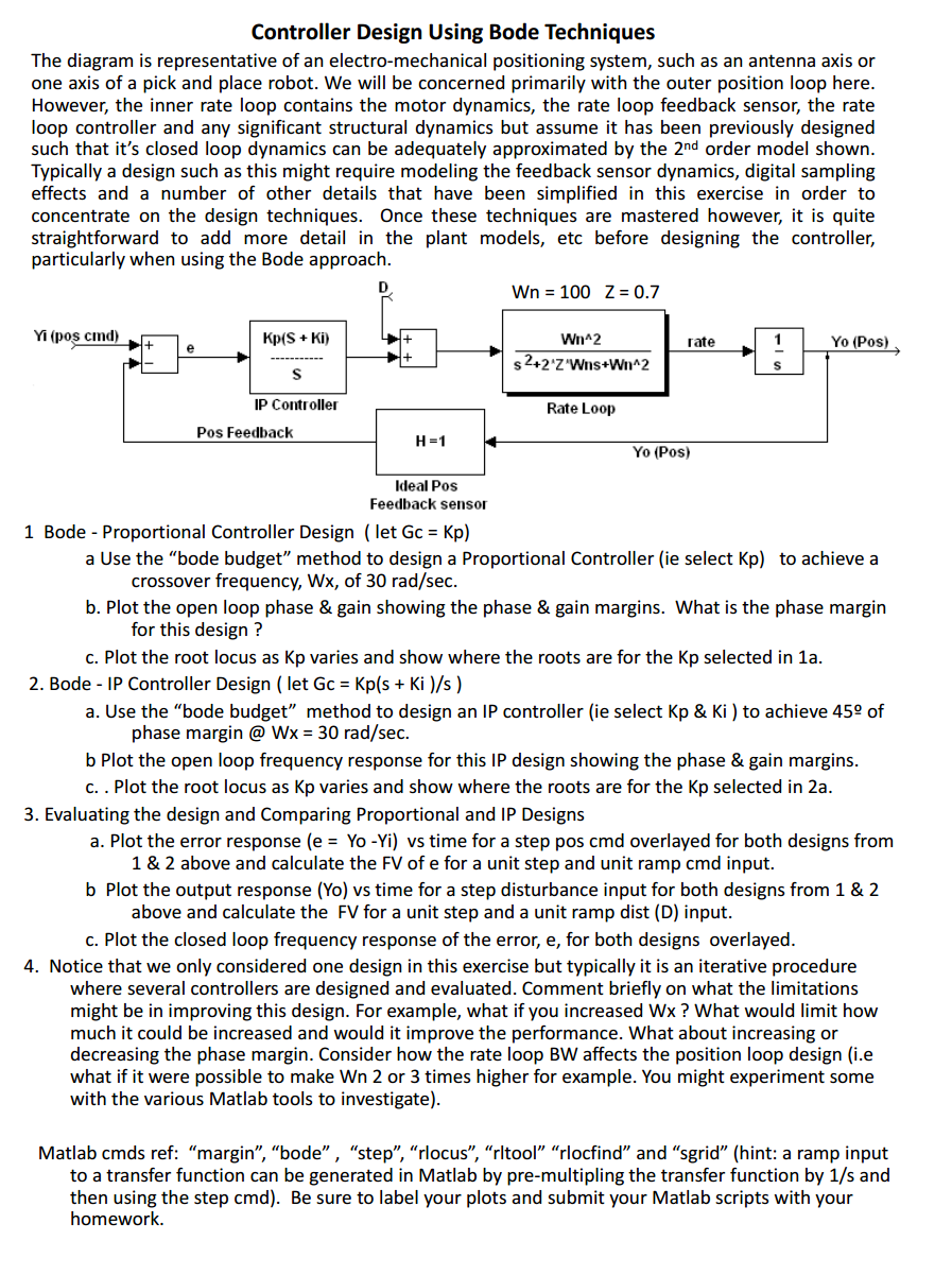 Controller Design Using Bode Techniques The diagram | Chegg.com