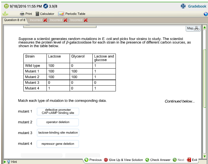 Solved 9/18/2016 11:55 PM A 3.9/8 Gradebook Print Calculator | Chegg.com