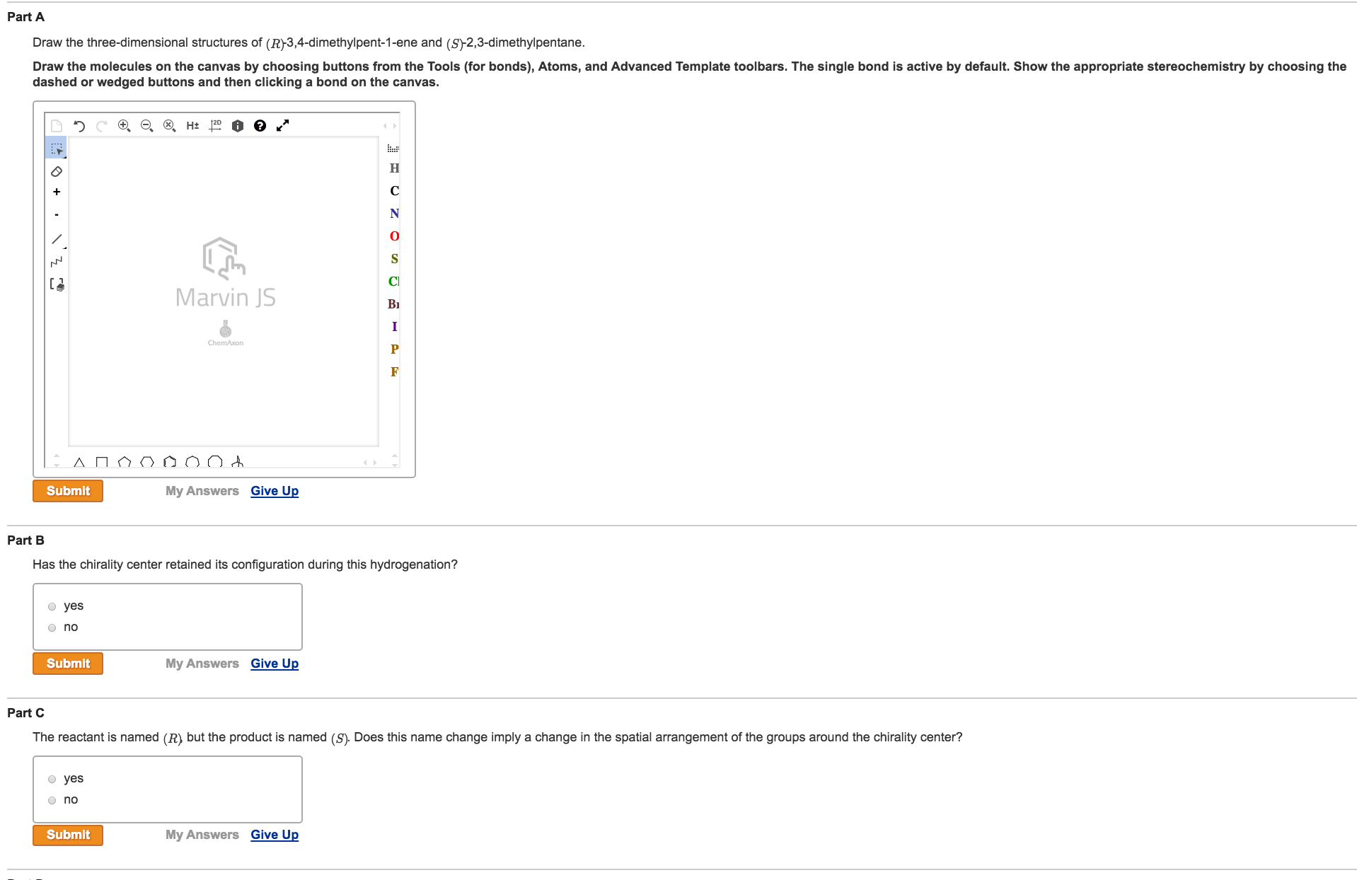 Solved Draw the three-dimensional structures | Chegg.com
