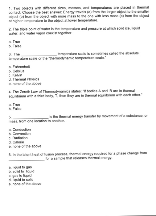 Solved Two objects with different sizes, masses, and | Chegg.com