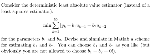 Consider the deterministic least absolute value | Chegg.com