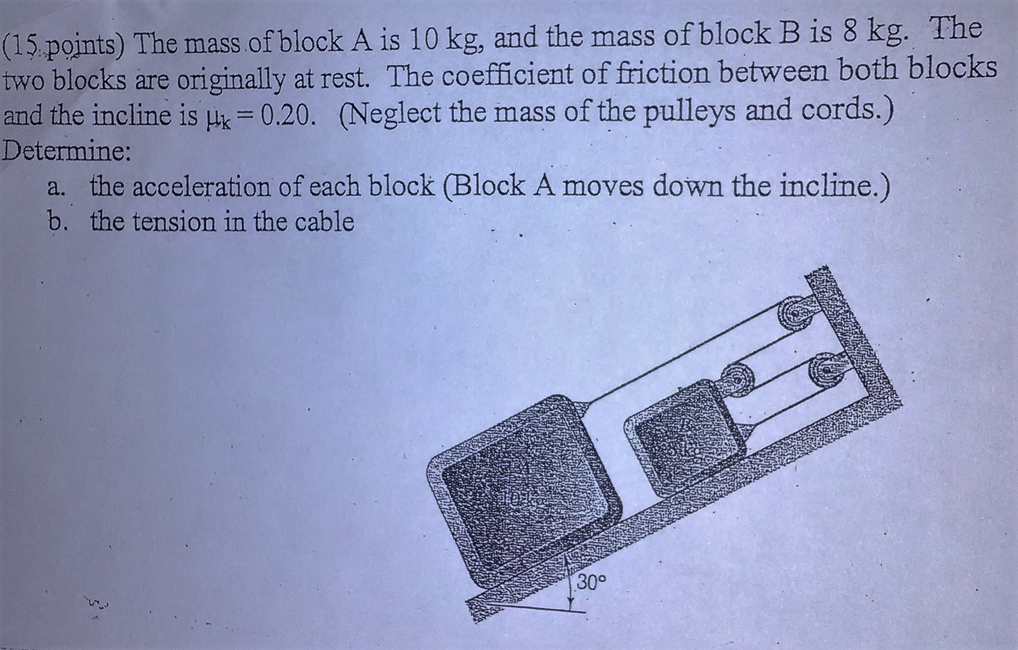 Solved Determine The Acceleration Of Each Block And The