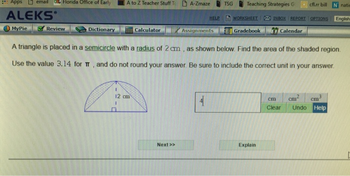 Solved A triangle is placed in a semicircle with a radius of | Chegg.com