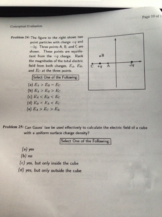 Solved Problem 24: The figure to the right shows two point | Chegg.com
