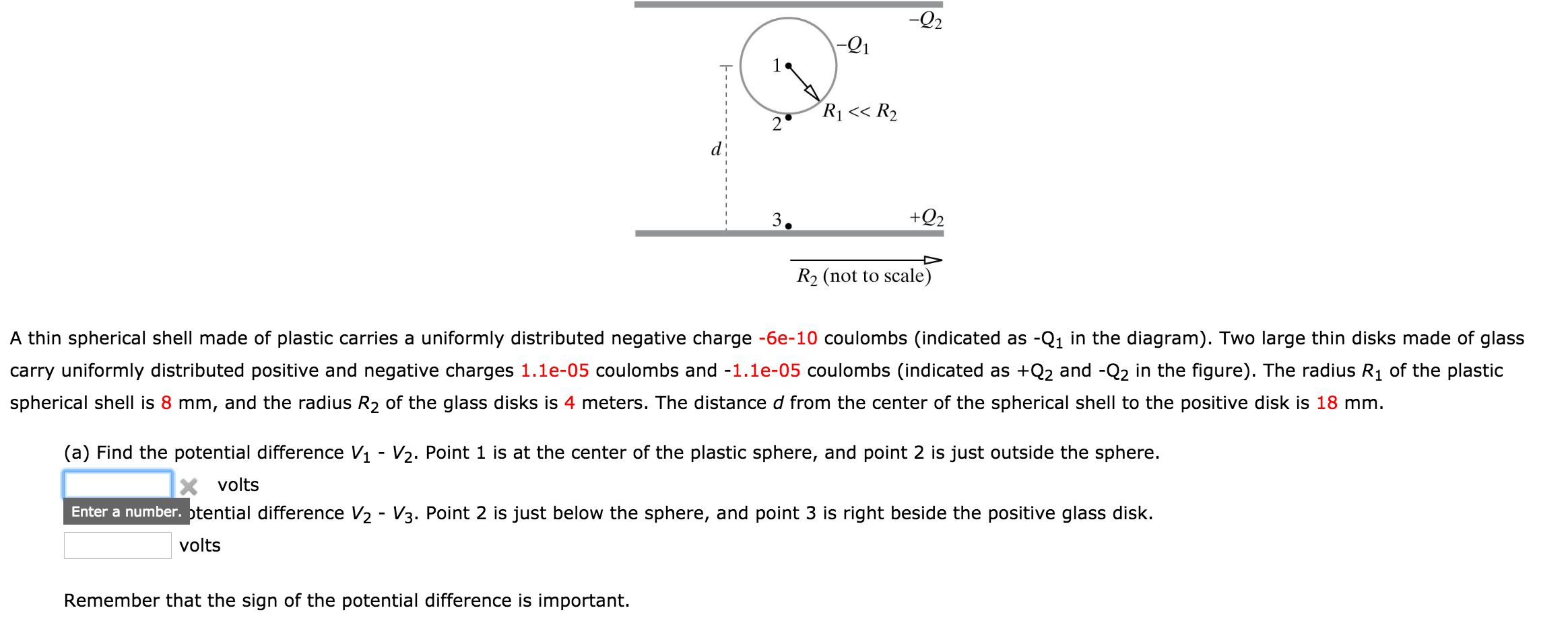 Solved A thin spherical shell made of plastic carries a | Chegg.com