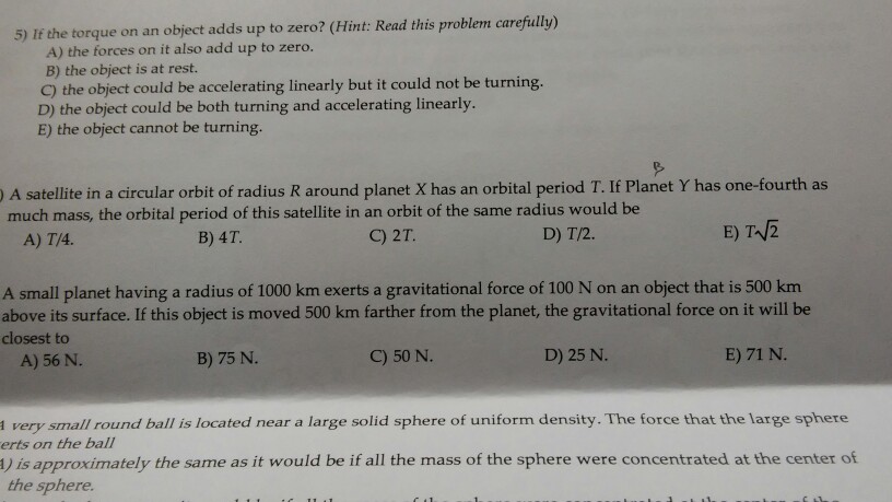 Solved If the torque on an object adds up to zero? the | Chegg.com