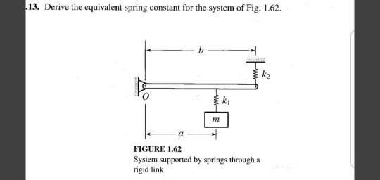 Solved 13. Derive the equivalent spring constant for the | Chegg.com Solved 13. Derive the equivalent spring constant for the | Chegg.com