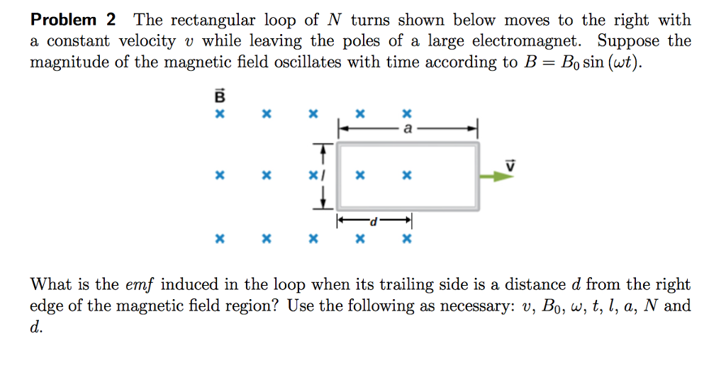 Solved Problem 2 The rectangular loop of N turns shown below | Chegg.com