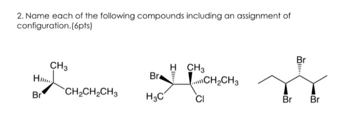 Solved Name each of the following compounds including an | Chegg.com