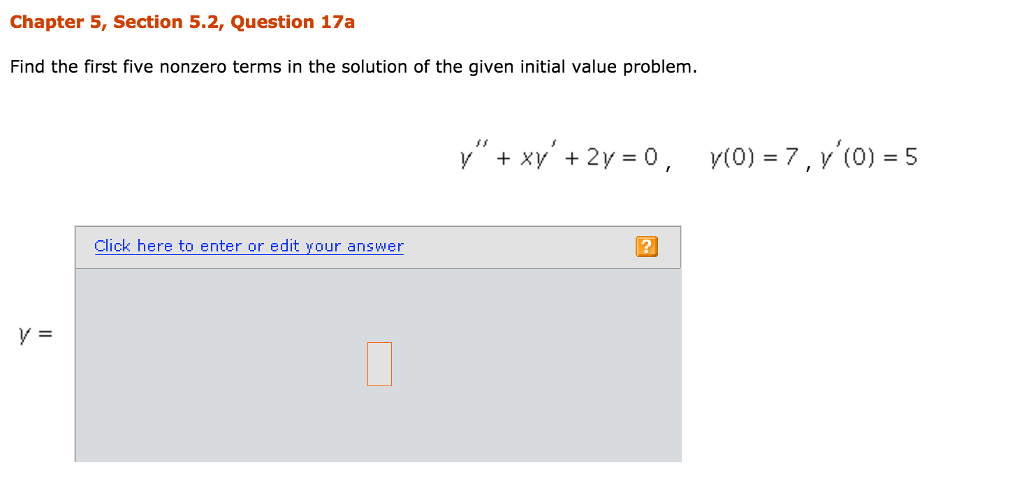 Solved Find the first five nonzero terms in the solution of | Chegg.com