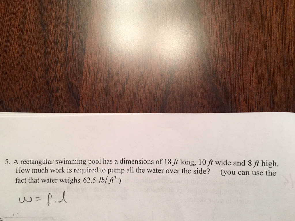 Solved 5. A rectangular swimming pool has a dimensions of 18 | Chegg.com