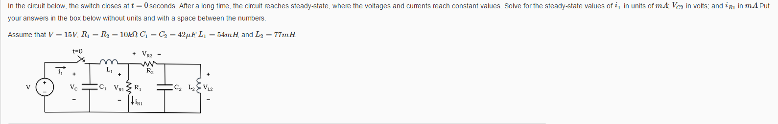 Solved In the circuit below, the switch closes at t = 0 | Chegg.com