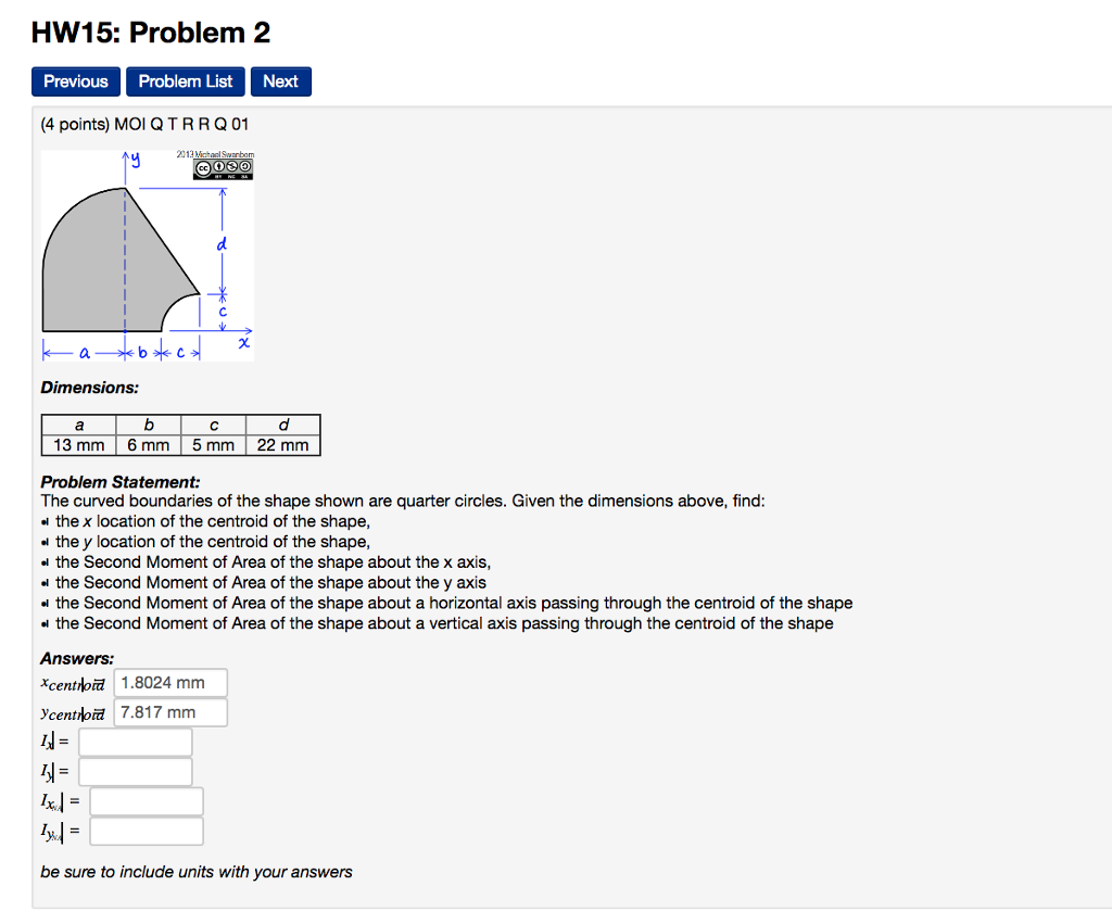 Solved The curved boundaries of the shape shown are | Chegg.com