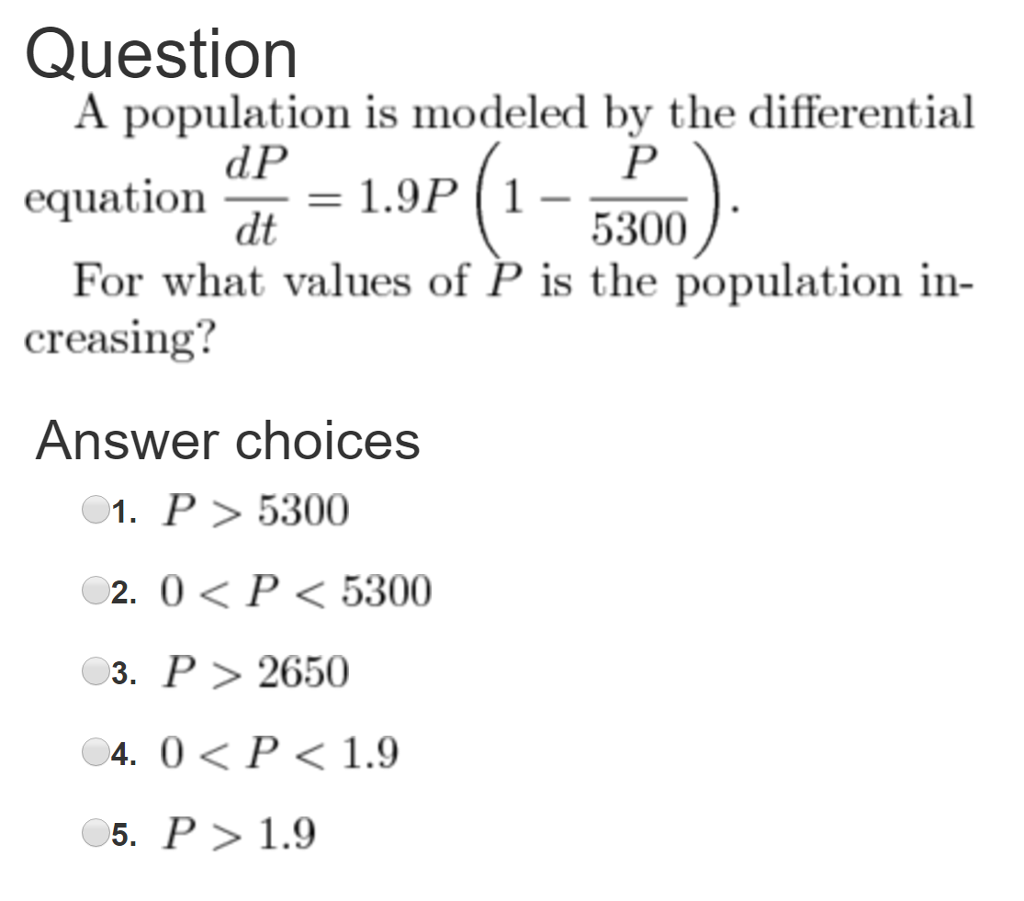Solved A population is modeled by the differential equation | Chegg.com