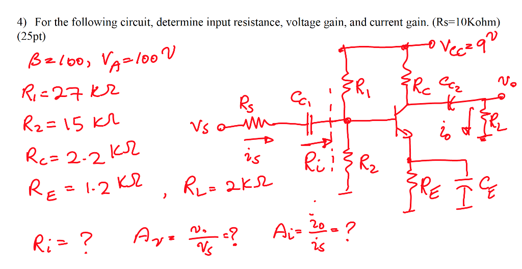 Solved 4) For the following circuit, determine input | Chegg.com