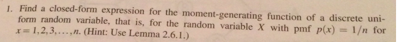 Solved Find a closed-form expression for the | Chegg.com
